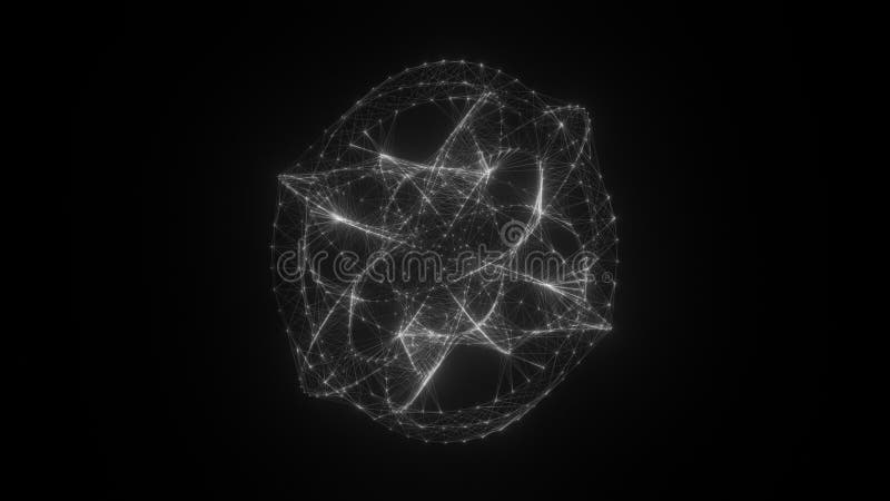 Flowing Orbital Polygonal Sphere Shape HUD, FUI Element. Plexus Style ...