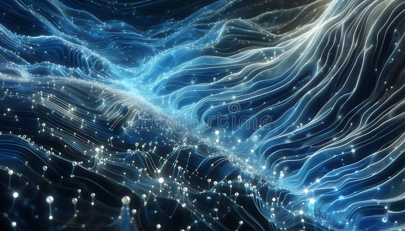 Flowing Organic Texture with Embedded Nanotechnology Circuits Glowing ...