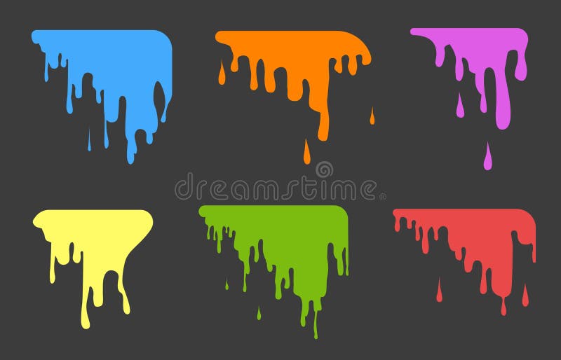 Flowing Paint. Multicolored Paint Runs Off. the Best Palette Stock ...