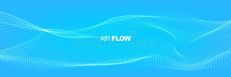 Flowing Particles with Depth of Field. Air Flow. Particle Waves Showing ...