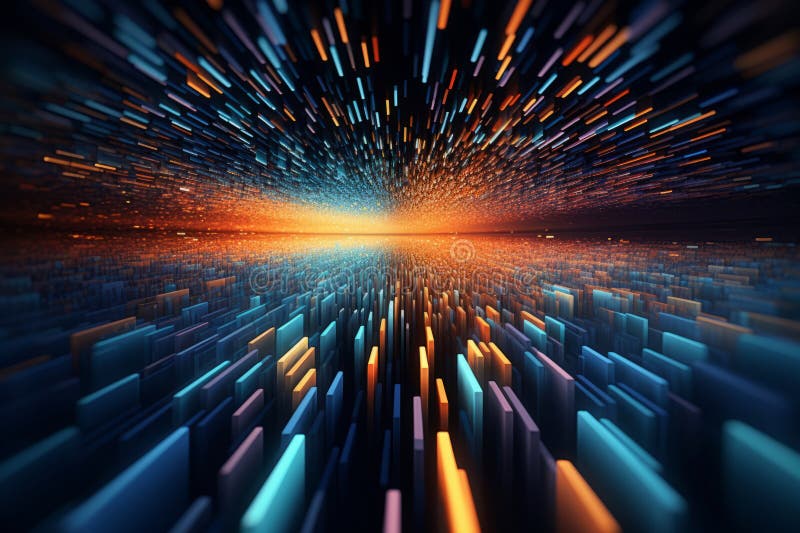 Flowing Particles Swarm With Glowing Trails Abstract Background Network Connection Structure