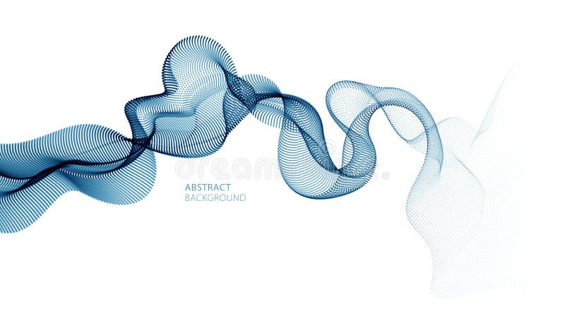 Flowing Particles Wave, Dynamic Sound Motion Curve Lines. 3d Vector ...