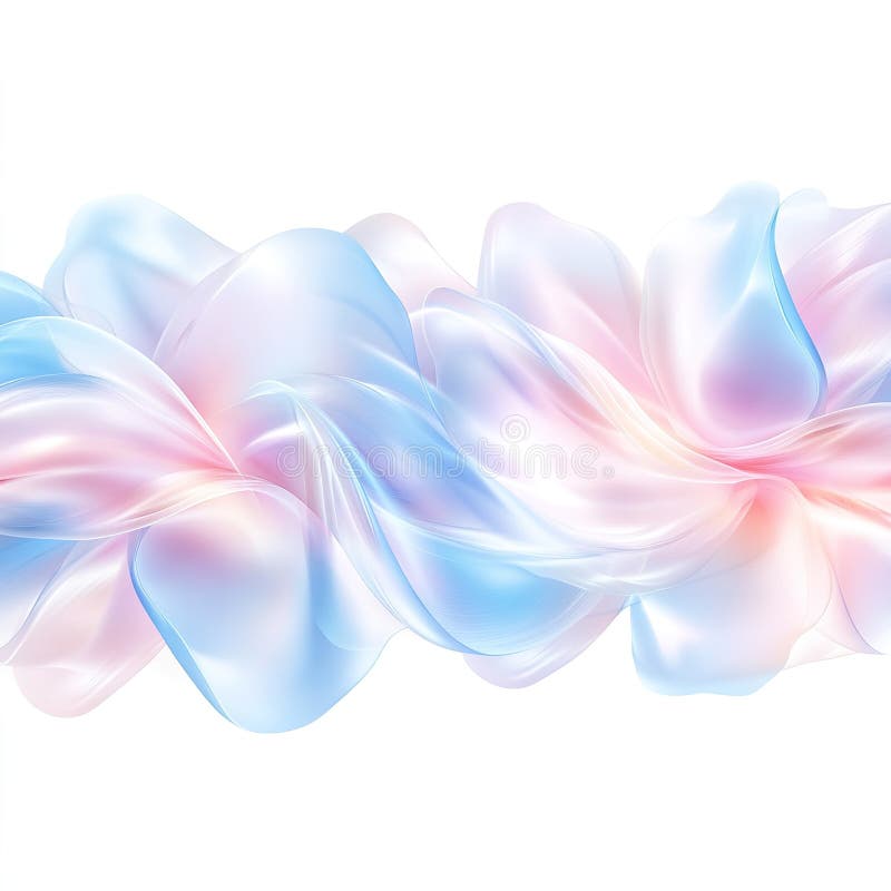 Flowing Pastel Abstract Design with Soft Waves and Swirls on White ...