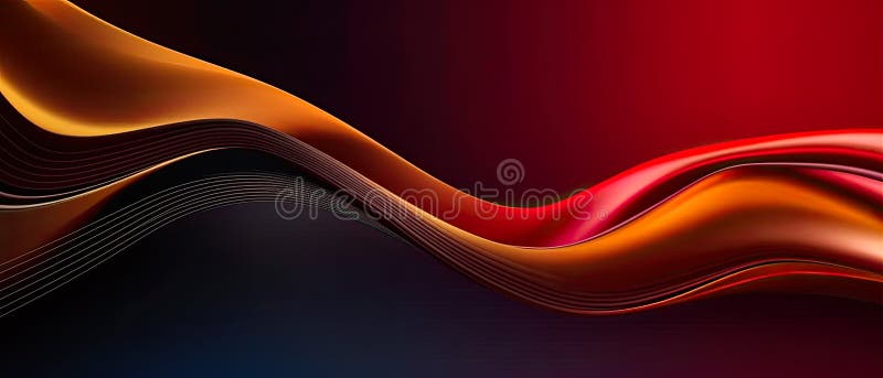 Flowing Pattern in Red Metallic Color, Generative Ai Stock Illustration ...