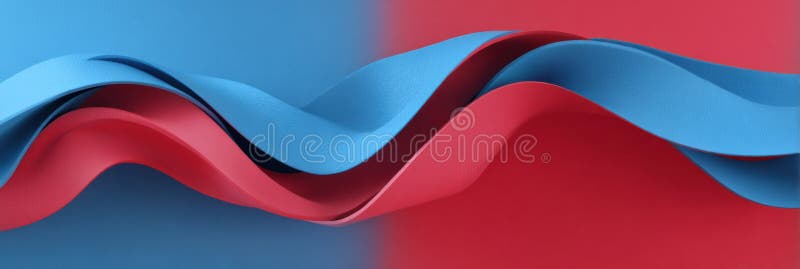 Flowing Patterns of Blue and Red Ribbons Create an Abstract Representation of Dynamic Forms ...