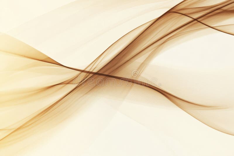 Flowing Patterns of Soft Brown Waves Create an Elegant Abstract Effect on a Light Background ...