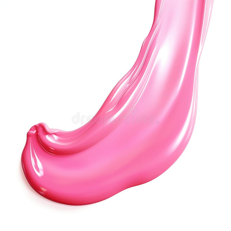 Flowing Pink Paint Splash on a White Background Stock Illustration ...