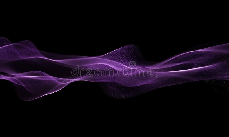 Abstract Purple Wave on Black Background Stock Illustration ...