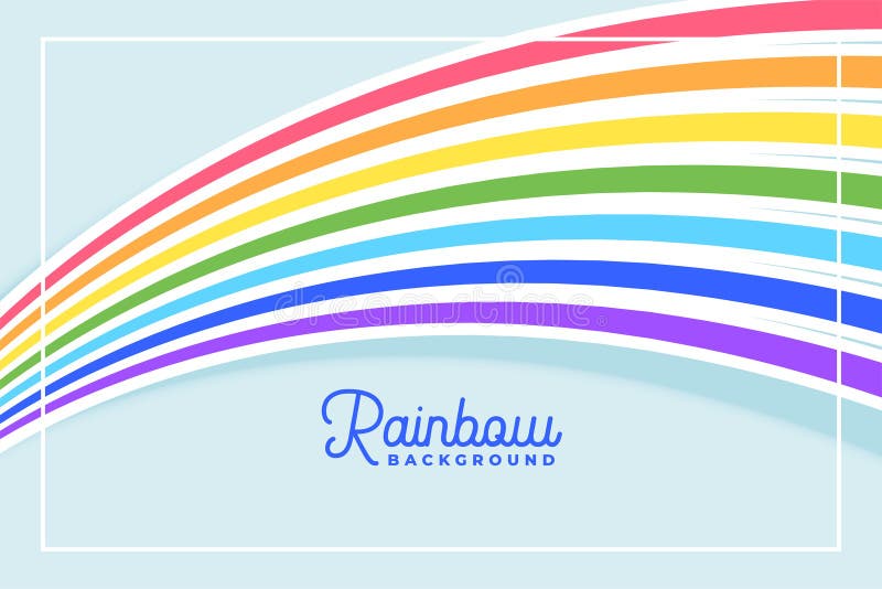 Flowing Rainbow Lines in Flat Colors Background Stock Vector ...