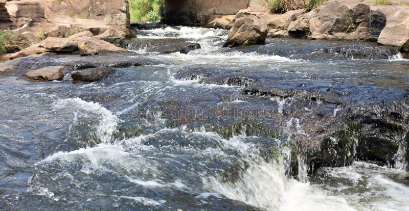 Flowing Rapid Wild River in the South of Brazil Stock Photo - Image of ...