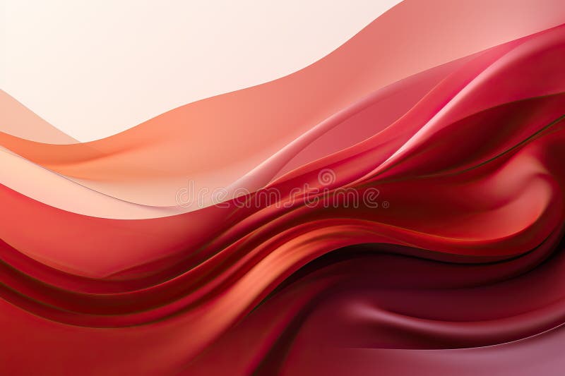 Flowing Red Abstract Waves Background Stock Illustration - Illustration ...