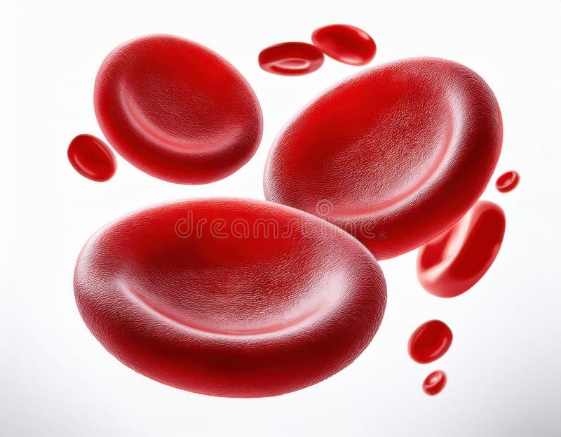 Flowing Red Blood Cells Isolated on Solid White Background Stock Image ...