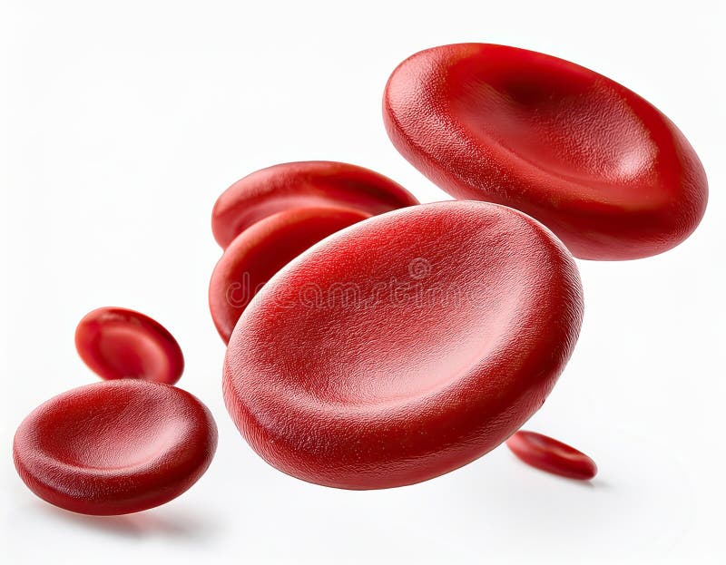 Flowing Red Blood Cells Isolated on Solid White Background Stock Photo ...