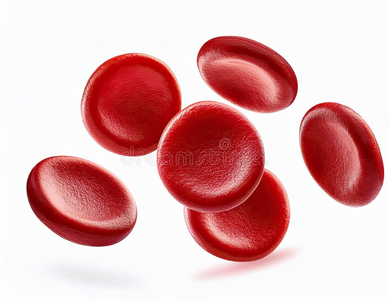 Flowing Red Blood Cells Isolated on Solid White Background Stock Image ...
