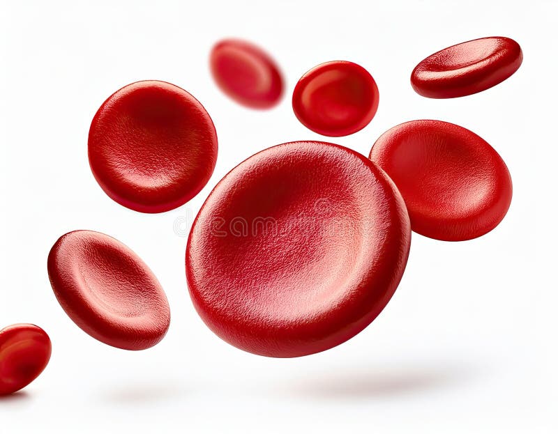 Flowing Red Blood Cells Isolated on Solid White Background Stock Image ...