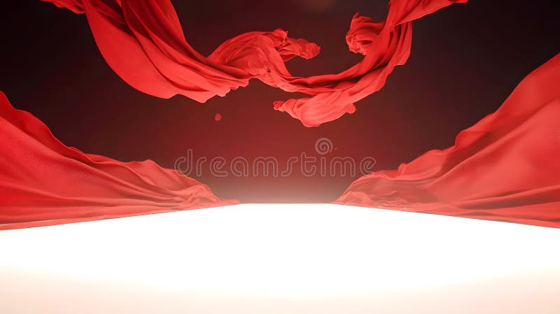 Flowing Red Fabric Creating a Dramatic Visual Scene Stock Image - Image ...