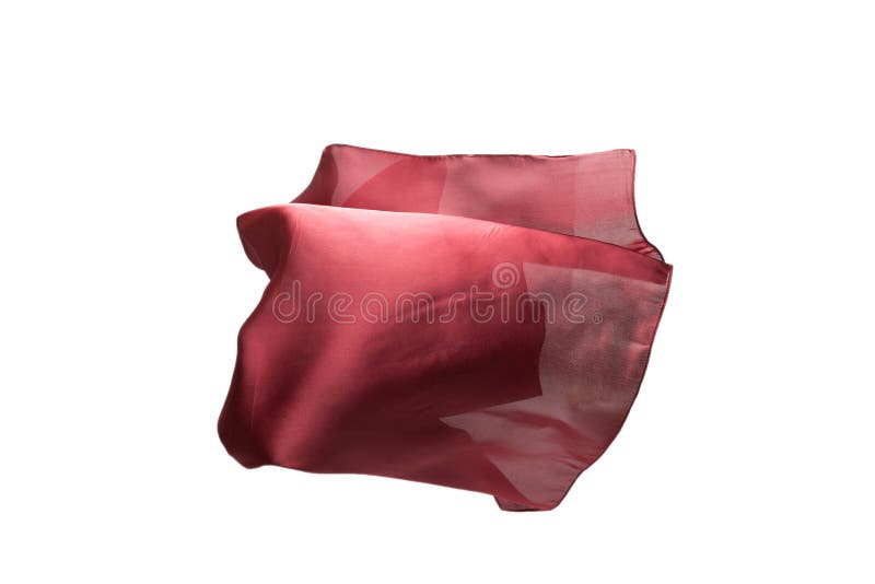Flowing Red Silk Scarf Isolated on White Background Stock Photo - Image ...