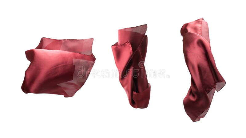 Flowing Red Silk Scarf Isolated on White Background Stock Image - Image ...