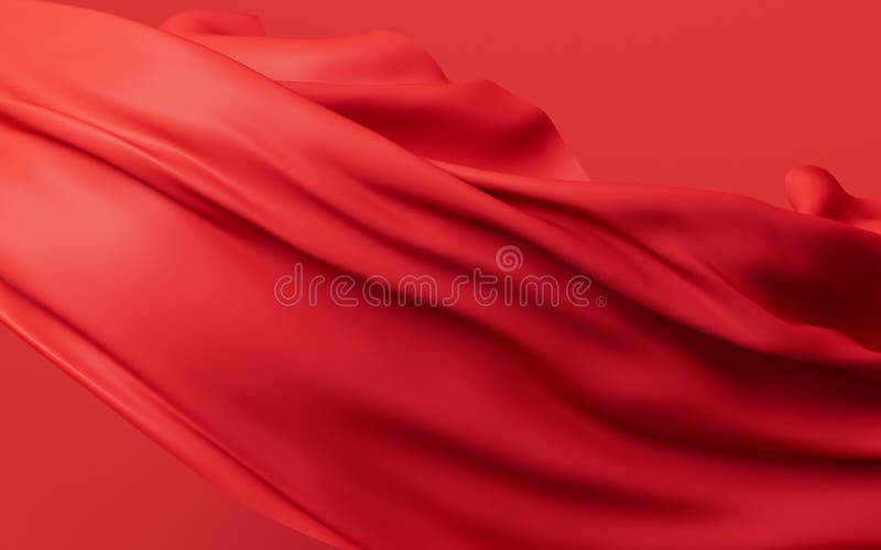 Flowing Red Wave Cloth, 3d Rendering Stock Illustration - Illustration ...