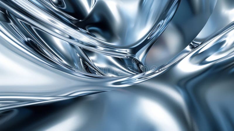 Flowing Reflections on Metallic Surface. Stock Image - Image of ...