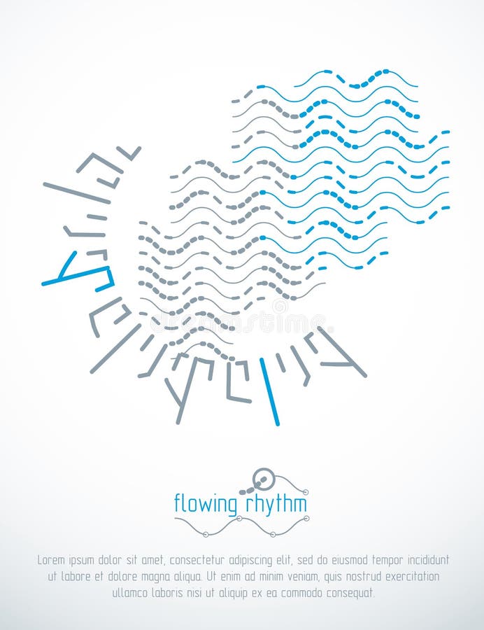 Flowing Rhythm, Abstract Wave Lines Vector Background For Use As ...