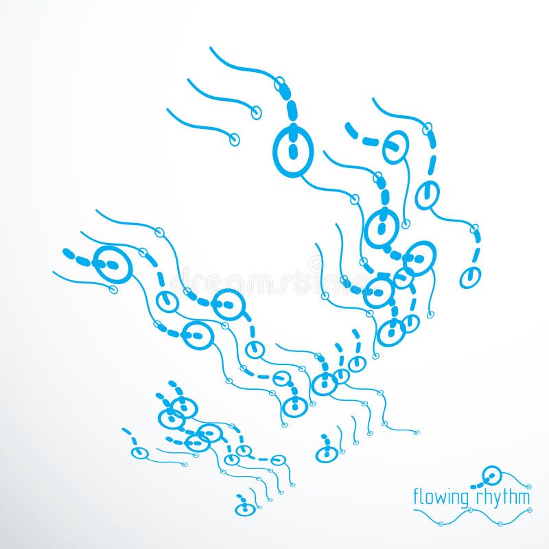 Flowing Rhythm, Abstract Wave Lines Vector Background For Use In Stock ...