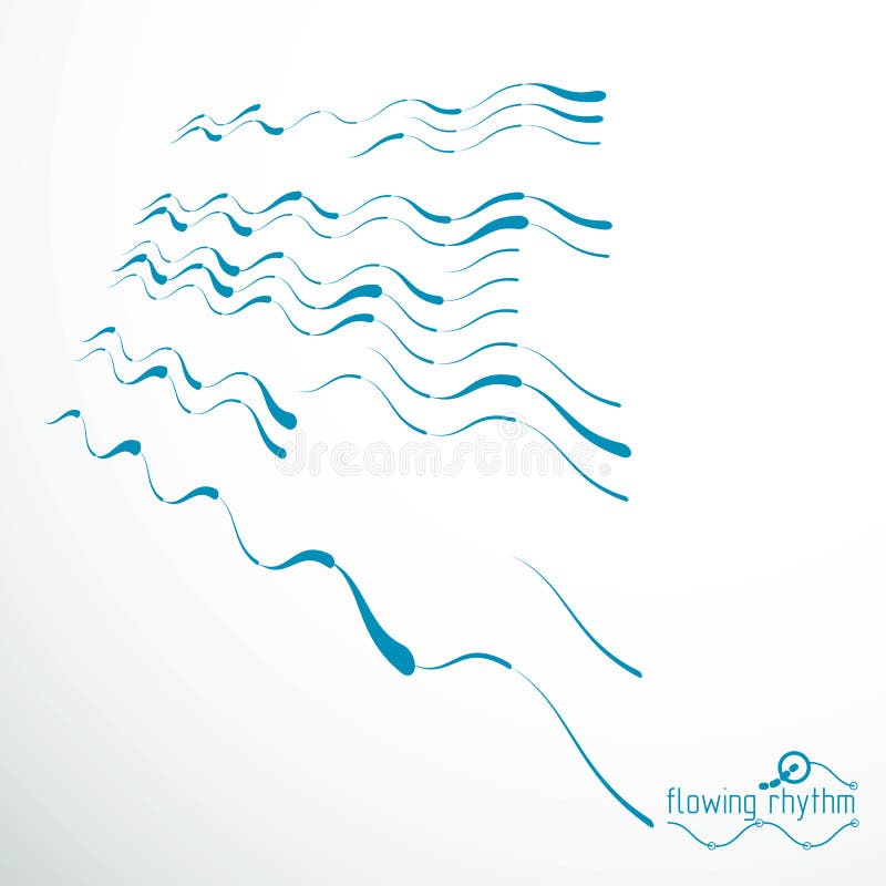 Flowing Rhythm, Abstract Wave Lines Vector Background for Use in Stock ...