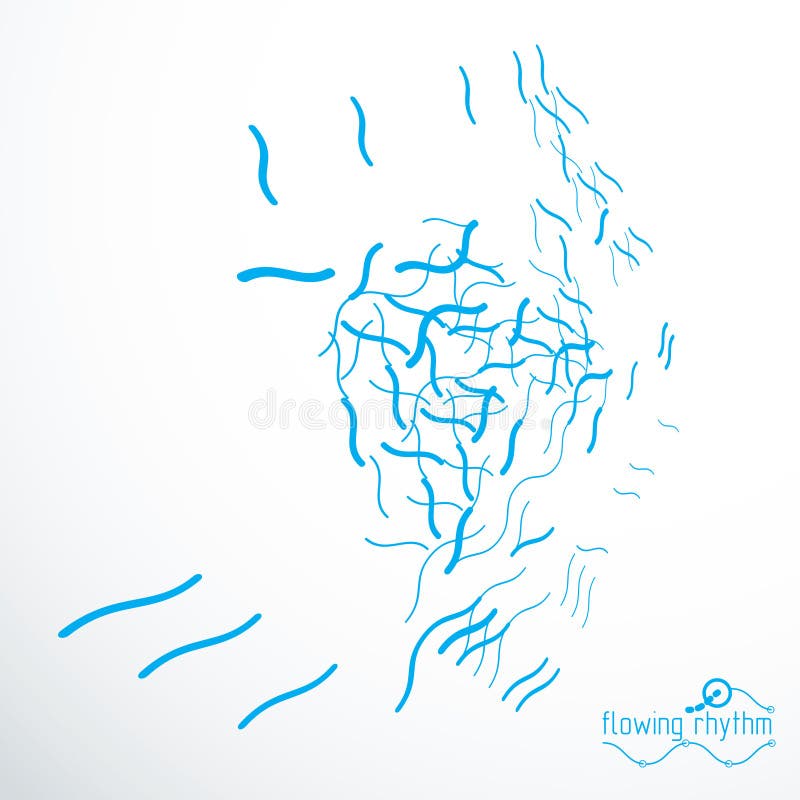 Flowing Rhythm, Abstract Wave Lines Vector Background for Use in Stock ...