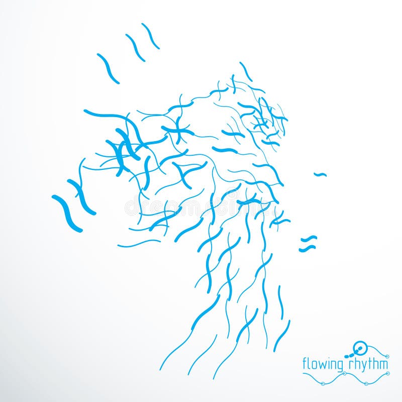Flowing Rhythm, Abstract Wave Lines Vector Background for Use in Stock ...