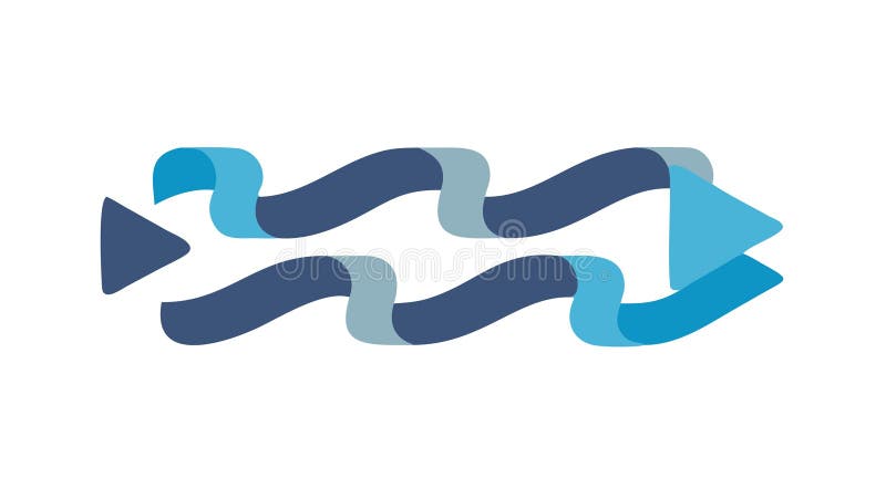 Flowing Ribbon Arrow Icon, Dynamic Progress Symbol, Vector Design ...