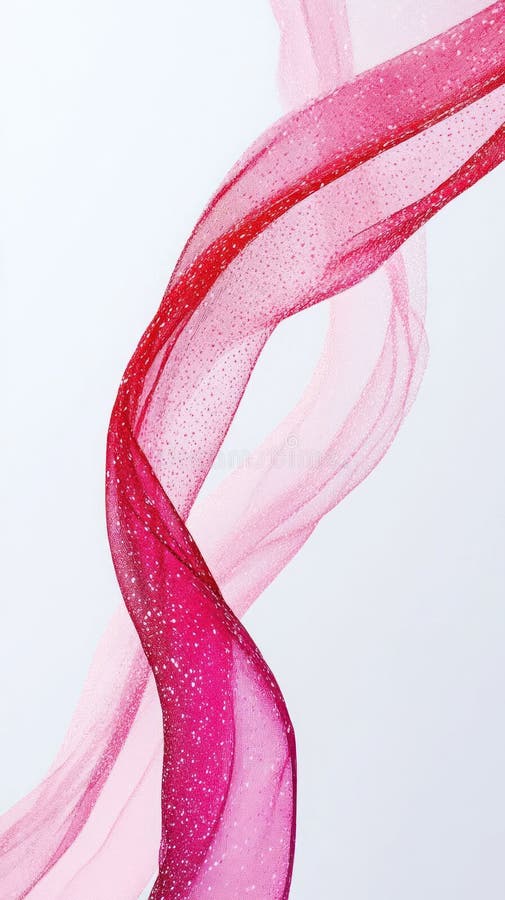 A Flowing Ribbon of Pink and Red Fabric, Creating a Soft, Elegant ...