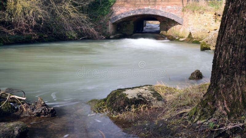 Flowing river Cherwell stock photo. Image of rock, tree - 67735396