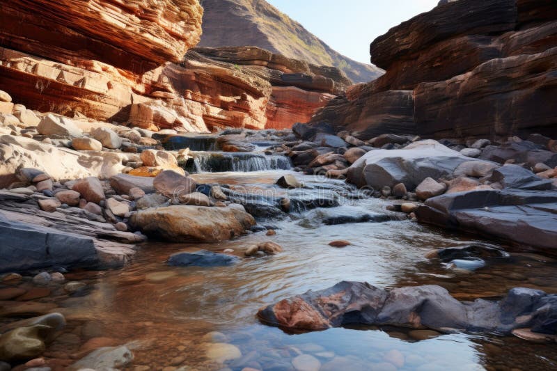 Flowing River Eroding Sedimentary Rocks Stock Image - Image of river, environmental: 291636327