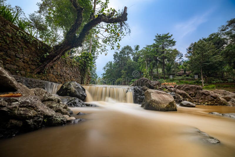 Flowing River Serenity after Rain. Long Exposure Beauty Stock Image ...