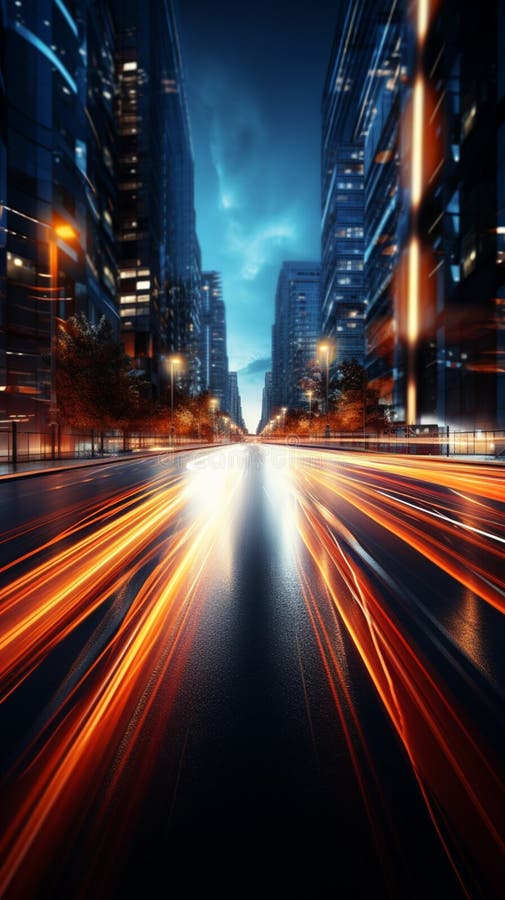 Flowing Road with Blurred Motion, Visually Conveying Rapid Speed and ...