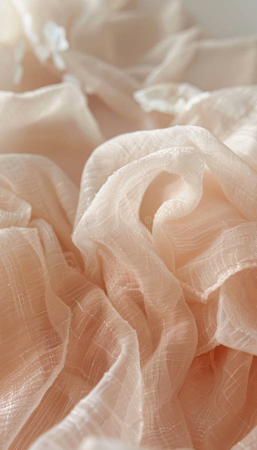 Flowing Sheer Beige Fabric Texture, Delicate Background with Folds of ...