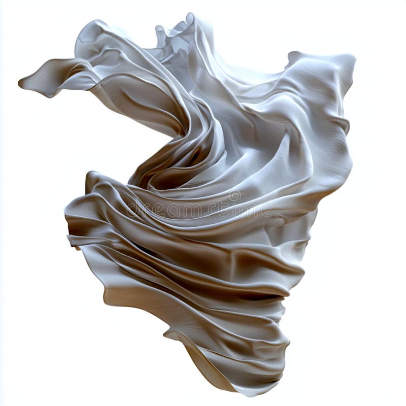 Fabric Texture Design Element Flowing Silk Cloth Material Isolated on ...