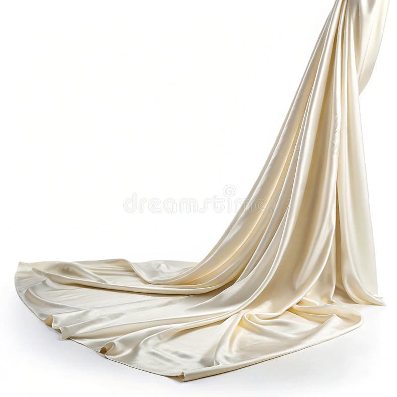 Flowing Silk Fabric Isolated on White Background Stock Illustration ...