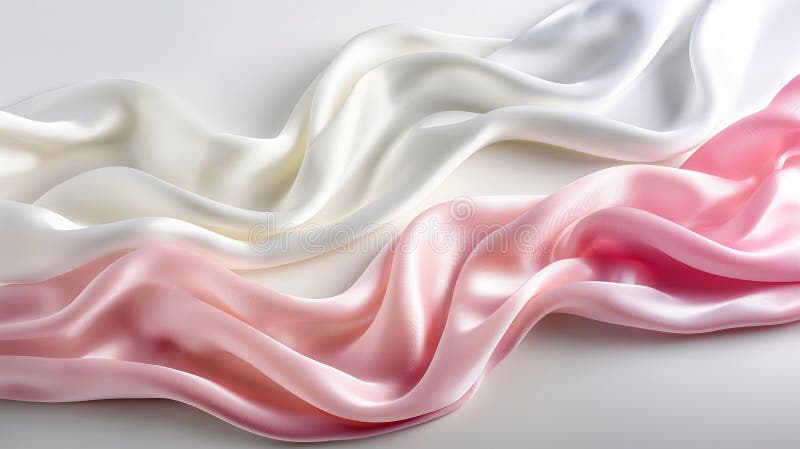 Flowing Silk Ribbons in Soft White and Pink Shades Arranged Elegantly ...