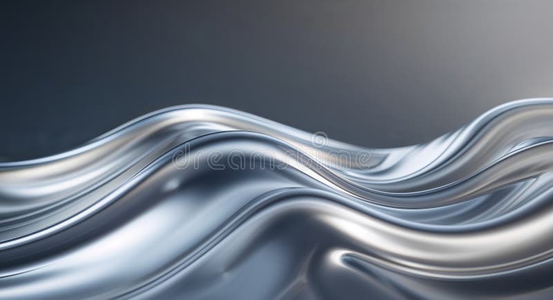 Flowing Silver Liquid Background Smooth Curves Reflections Stock Photos ...