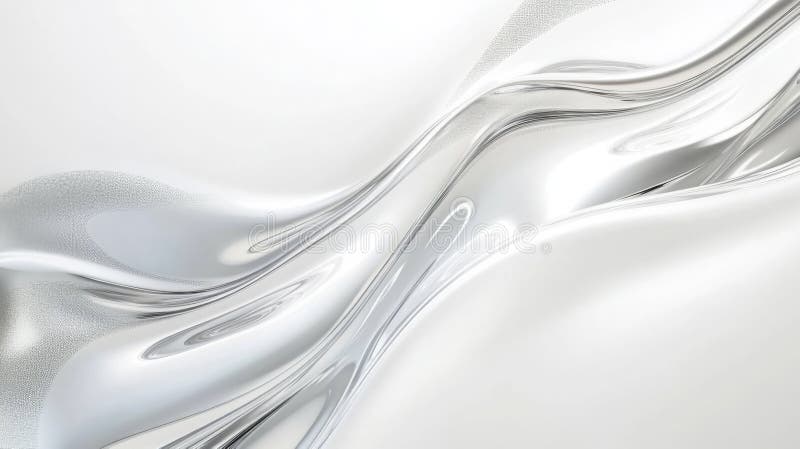 Flowing Silver Textures Create a Mesmerizing Abstract Design in Bright ...
