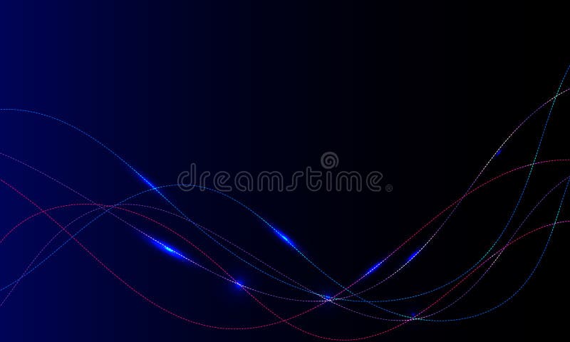Flowing Smooth Dots Particles Wave Pattern on a Blue Background ...