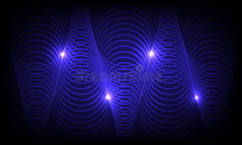 Flowing Smooth Wave Pattern on a Black Background. Internet Network and ...