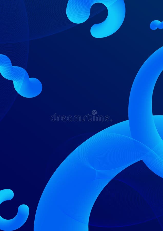 Flowing Smooth Wave Pattern and 3d Line on Blue Color Background ...