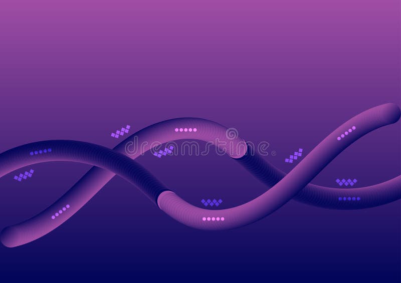 Flowing Smooth Wave Pattern and 3d Line on Blue and Purple Background ...