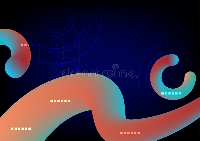 Flowing Smooth Wave Pattern and 3d Line of Orange and Green on a Blue ...