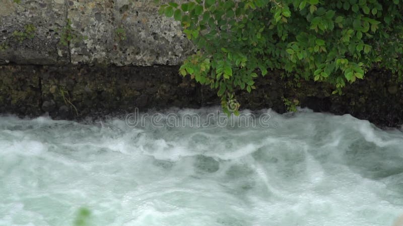 Flowing and Splashing Water in Cold River Stock Footage - Video of ...