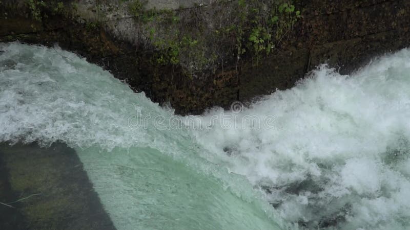 Flowing and Splashing Water in Cold River Stock Video - Video of blue ...
