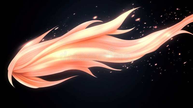 A Flowing Strand of Stylized Hair with a Glowing Effect Against a Dark ...