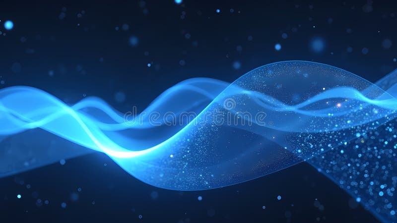 Flowing Streaks of Blue Light Curving Sine Wave Pattern Space Stock ...